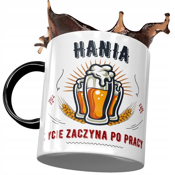 Kubek Czarny Dla Hani Hanny Koleżanki Z Nadrukiem Ze Zdjęciem - Arena.pl