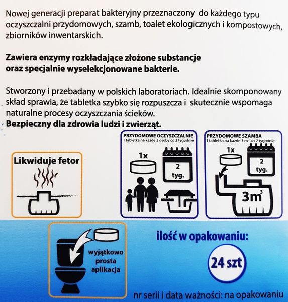 BIOXI ULTRA EKO TABLETKI DO SZAMBA OCZYSZCZALNI ENZYMY NEUTRALIZATOR 1 ...