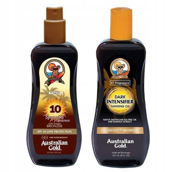 Australian Gold Spray bronzer SPF10 + Intensifier Oil - Arena.pl