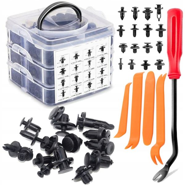 KLIPSY KOŁKI SPINKI SAMOCHODOWE DO TAPICERKI AUTA | 625 ELEMENTÓW ...