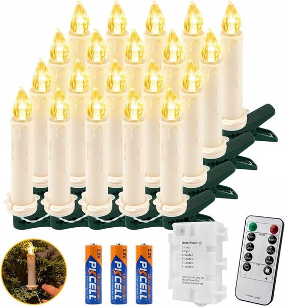 Światełka choinkowe 2x20 LED z timerem i pilotem IP65 możliwość ...
