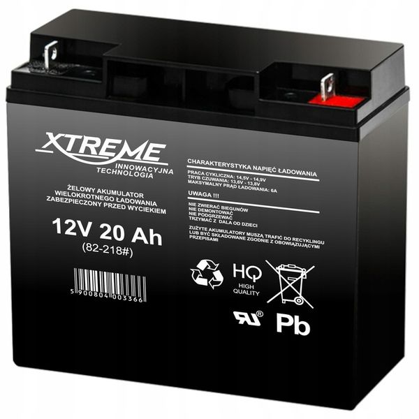 AKUMULATOR BEZOBSŁUGOWY ŻELOWY 12V 20Ah (WYMIAR 17Ah 18Ah) - Arena.pl
