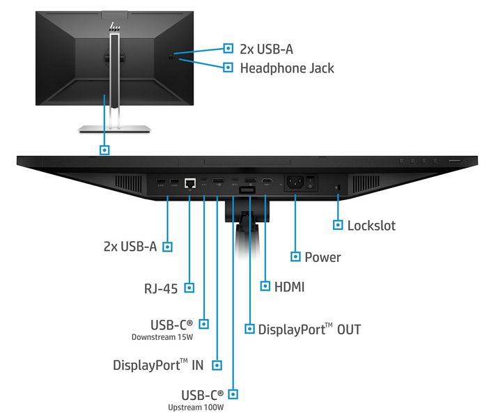 Monitor HP E27d G4 QHD USB-C Docking IPS 75Hz 27 cali 2560x1440 HDMI ...