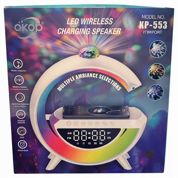 LAMPKA LED RGB Gamingowa GŁOŚNIK BLUETOOTH INDUKCJA Radio BUDZIK - Arena.pl