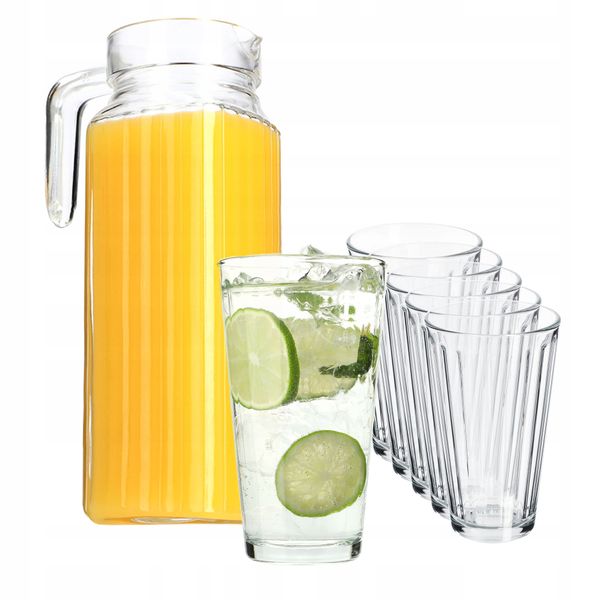 Kup Kadax Dzbanek 1,1L + 6 Szklanek 360ml Do Wody Soku na arena.pl i ...