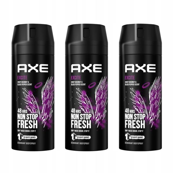 Kup AXE EXCITE FRESH 48h Deodorant Body Spray 150ml x3 na arena.pl i ...
