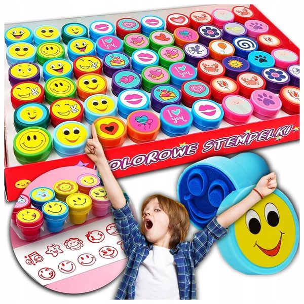 Pieczątki dla Dzieci Stempelki Stemple Zwierzaki Zestaw 60 PREZENT ...
