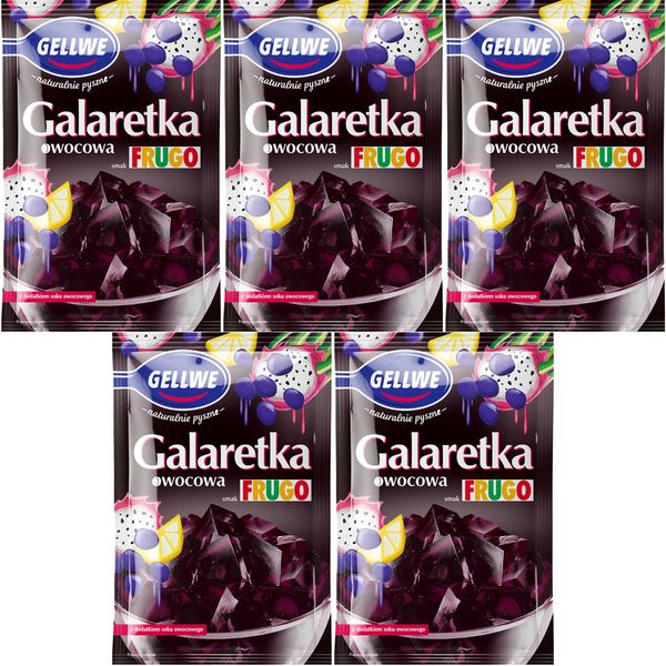 Gellwe Galaretka o smaku Frugo czarna 72 g x 5 sztuk - Arena.pl