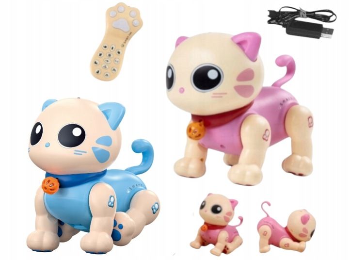 Interaktywny Robo Kot Zdalnie Sterowany Pilotem Głosem Robi Sztuczki Dzieci - Arena.pl