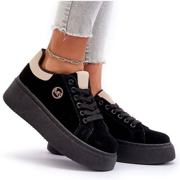 Sneakersy Damskie Na Platformie Czarne Eshen r.39 - Arena.pl