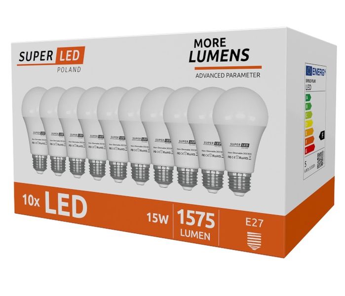 10x Żarówka LED E27 15W = 150W 1575 lm CCD More Lumens SuperLED - Arena.pl