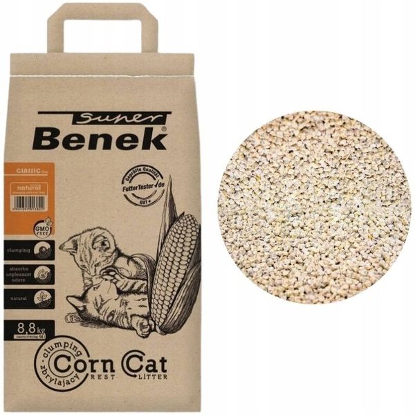 Super Benek CORN CAT Żwirek kukurydziany naturalny 14L - Arena.pl