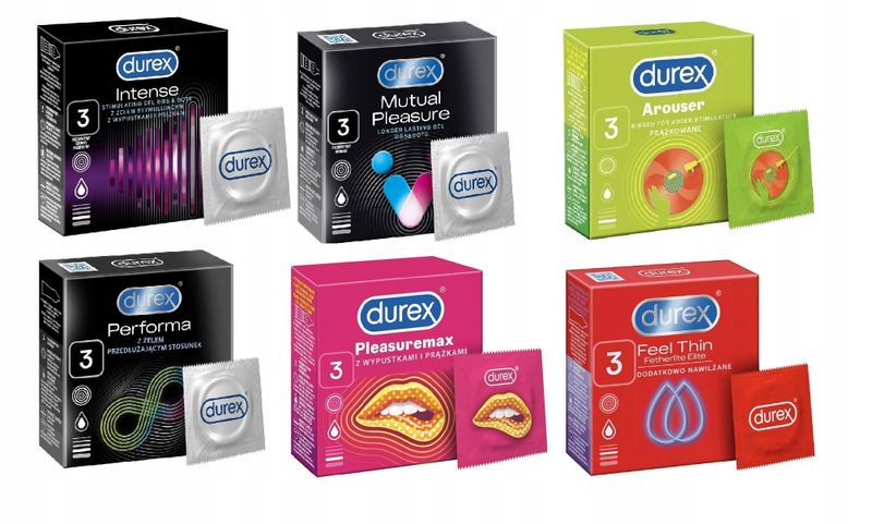 Kup DUREX Zestaw Mix 18szt Prezerwatyw Stymulacja Wypustki 6 Rodzajów ...