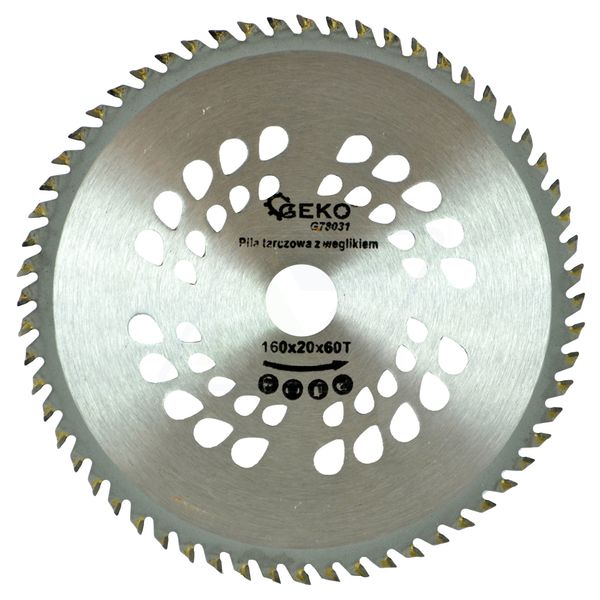PIŁA TARCZA WIDIOWA DO CIĘCIA DREWNA 160x20 60 ZĘBÓW GEKO G78031 - Arena.pl