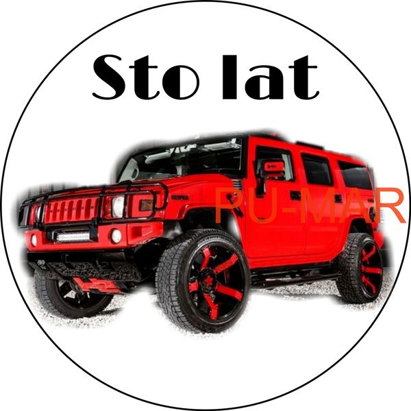Kup Opłatek na tort Urodziny Jeep Cherokee Hummer Terenówka Tekst ...