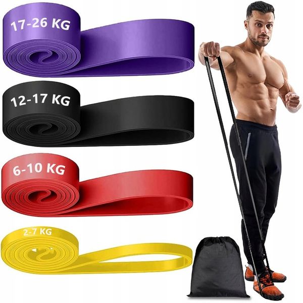 Kup Zestaw do ćwiczeń 4 gumy oporowe FITNESS power band crossfit ...