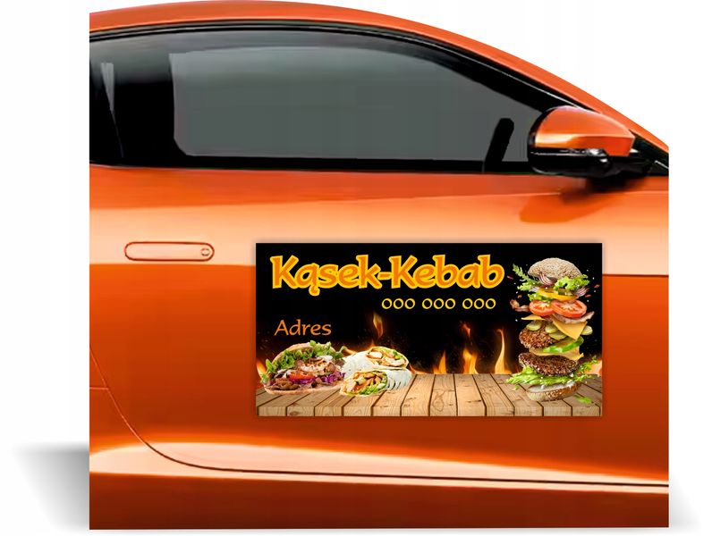 Kup Magnes na samochód reklama magnetyczna GOTOWE WZORY KEBAB FAST-FOOD ...