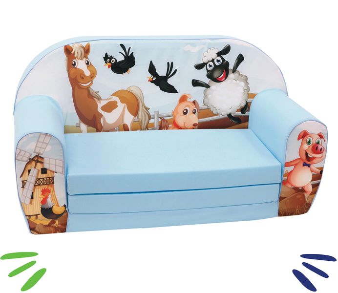 DELSIT rozkładana sofa kanapa z pianki dla dziecka FARMA - Arena.pl