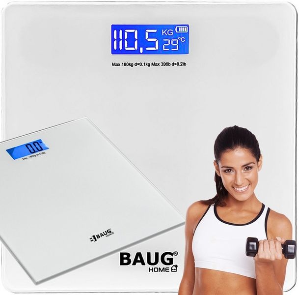 WAGA ELEKTRONICZNA SZKLANA ŁAZIENKOWA 180 KG PRECYZYJNA BIAŁA DO ...