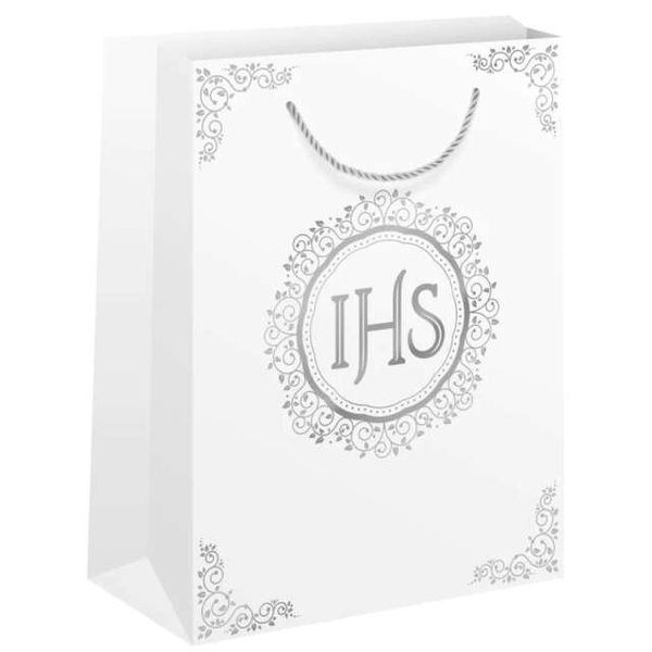 Torebka prezentowa "Komunia Święta - IHS", PartyPal, 32x26x12 cm - Arena.pl