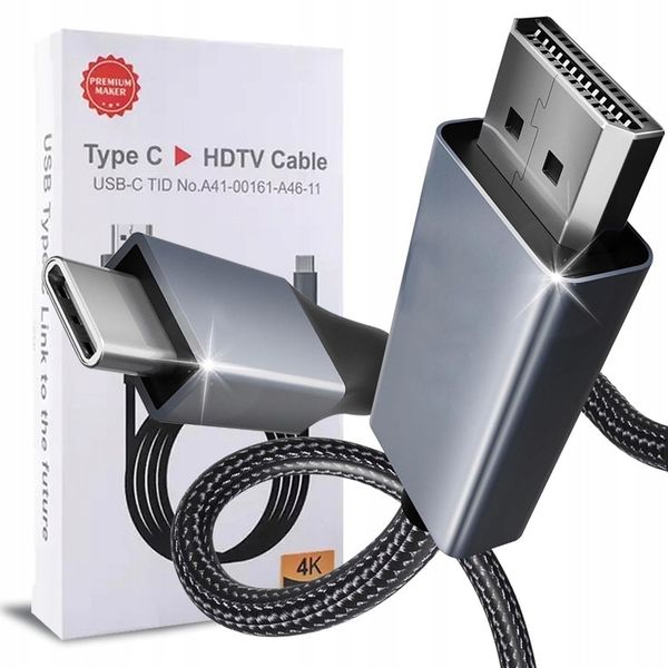 KABEL PRZEWÓD ADAPTER PRZEJŚCIÓWKA USB-C 3.1 TYP C DO HDMI 4K MHL 200cm - Arena.pl