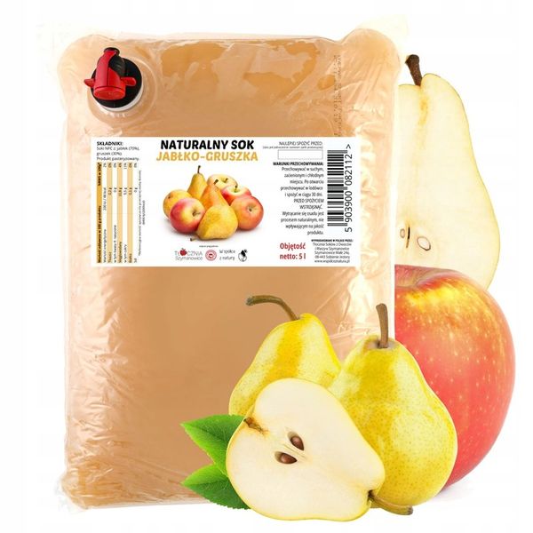 Kup Sok JABŁKO GRUSZKA TŁOCZONY NATURALNY 100%NFC 5L na arena.pl i ...