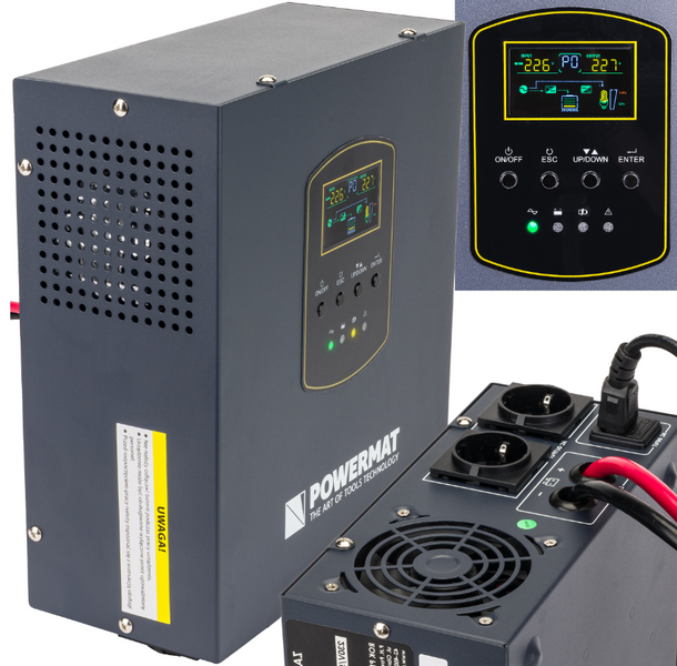 ZASILACZ AWARYJNY UPS LCD 1500VA 1200W DO PIECA CO PM-UPS-1500MW - Arena.pl