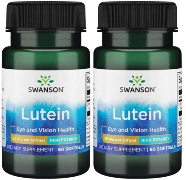 2 x Swanson Lutein - Luteina 20mg 60sgels Ekstrakt z kwiatu nagietka ...