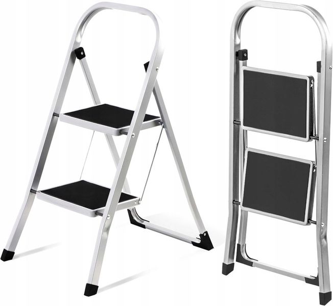 Daniks - składana drabina 2-stopniowa, metalowa, do 150 kg - Arena.pl