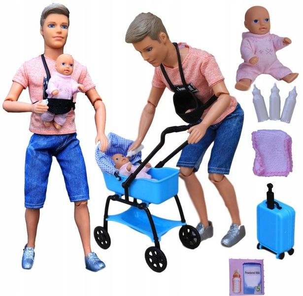 Kup LALKA TATA Z DZIECKIEM AKCESORIA WÓZEK WALIZKA KEVIN DEFA NOSIDEŁKO ...