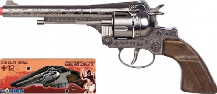 Kup Metalowy rewolwer na kapiszony 12 strzałowe, Cowboy, Gonher 122/0 ...