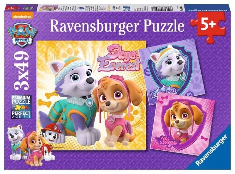 Kup Puzzle 3x49 elementow Psi Patrol Everest i Skye na arena.pl i ciesz ...
