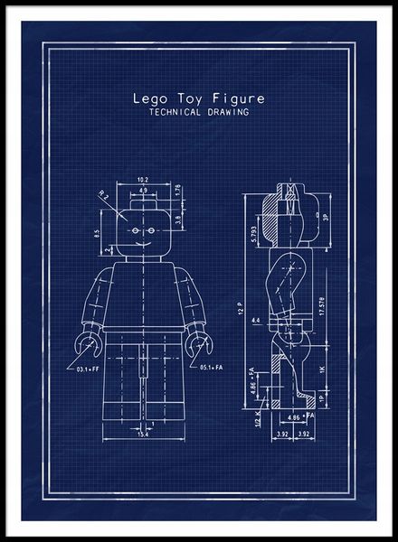 Plakat A0 SCHEMAT LEGO FIGURKA - Arena.pl