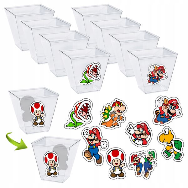 PUCHARKI NA DESER SUPER MARIO IMPREZA URODZINY 8x - Arena.pl