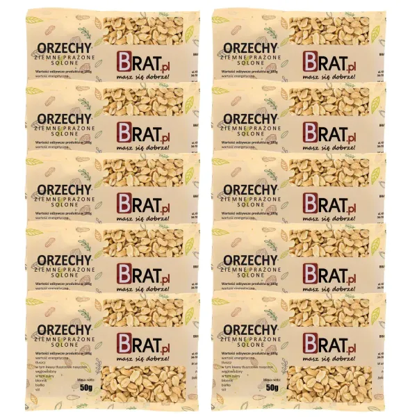 Orzechy ziemne prażone solone 10 x 50g - Arena.pl