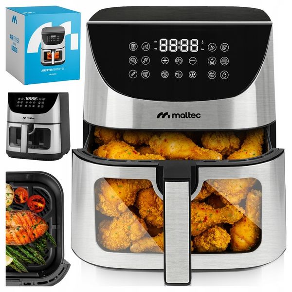 Kup FRYTKOWNICA BEZTŁUSZCZOWA AIR FRYER 1800W OKIENKO 9L NA PREZENT na ...