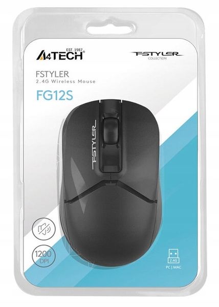 Cicha precyzyjna Myszka Mysz bezprzewodowa A4TECH FSTYLER FG12S - Arena.pl