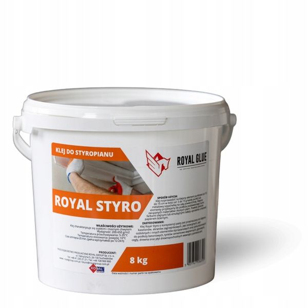 Kup ROYAL STYRO 8kg Klej uniwersalny do styropianu klej pasta na arena ...