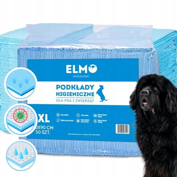 Podkłady higieniczne MATY dla psa zwierząt ELMO CHŁONNE 90x60cm XL ...