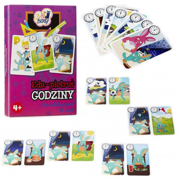 Karty Piotruś Godziny Gra Edukacyjna 25Kart - Arena.pl
