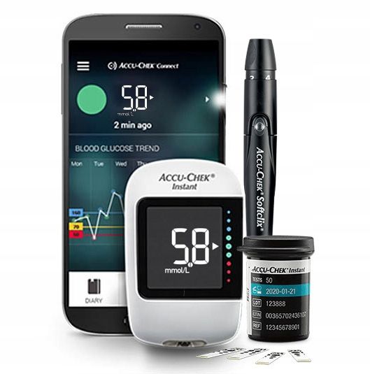 Glukometr Accu-Chek Instant mmol/l NOWY zestaw paski nakłuwacz - Arena.pl