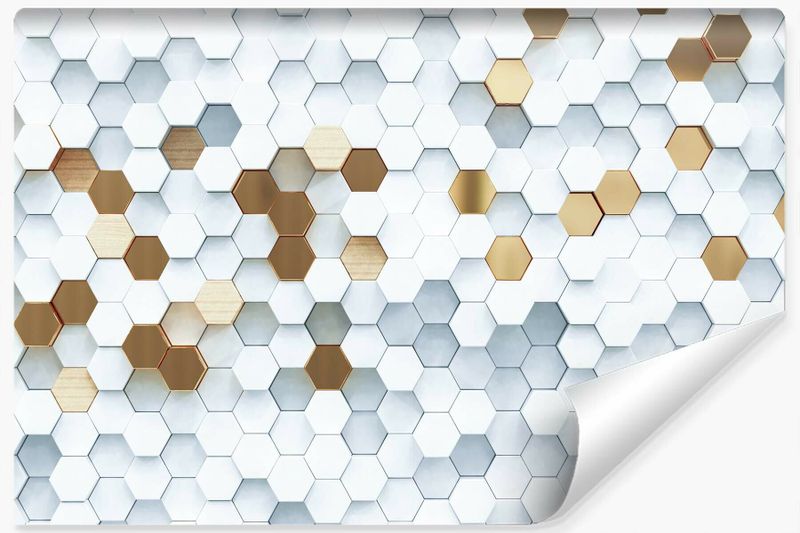 Kup Fototapeta Do Salonu MOZAIKA Nowoczesne Heksagony Efekt 3D 90cm x ...