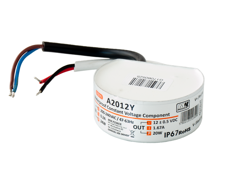 Mały Hermetyczny ZASILACZ DOPUSZKOWY 30W Diody Taśm LED IP66 12V 2.5A ...