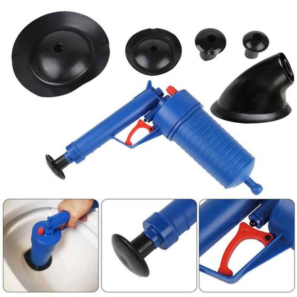 PISTOLET DO UDRAŻNIANIA RUR + 4 KOŃCÓWKI CIŚNIENIOWY PRZEPYCHACZ WC WA ...