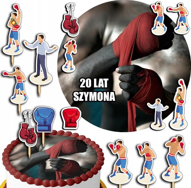 Kup ZESTAW OPŁATEK NA TORT 20CM + TOPPERY PAPIEROWE - BOKS WALKA 15CM ...