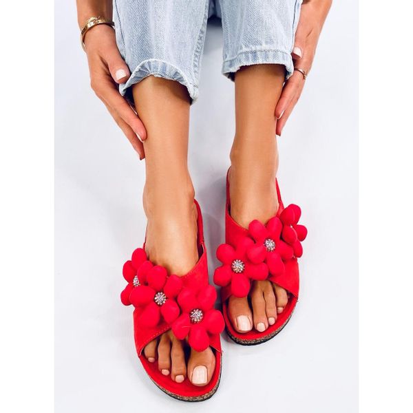 Klapki korkowe z poduszkowymi kwiatami Charss Orange r.36 - Arena.pl
