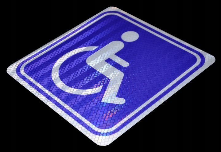 Niepełnosprawny Inwalida Znak MAGNES Na Auto Samochód Odblaskowy ...