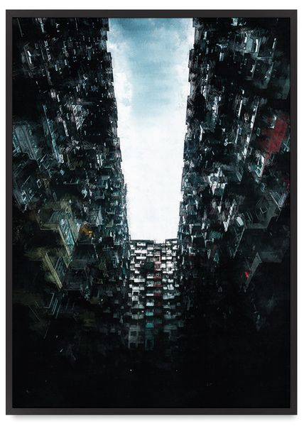 Plakat abstrakcja bloki 50x70 cm w czarnej ramie - Arena.pl