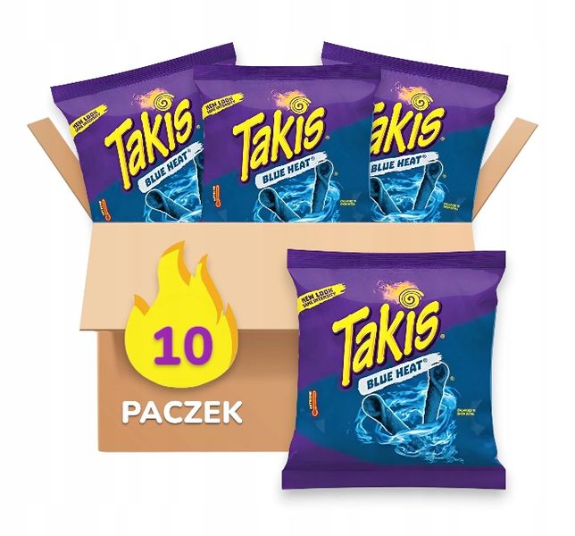 Tiktok Challenge - Takis Blue Heat 28,4 g - Zestaw 10 sztuk - Arena.pl