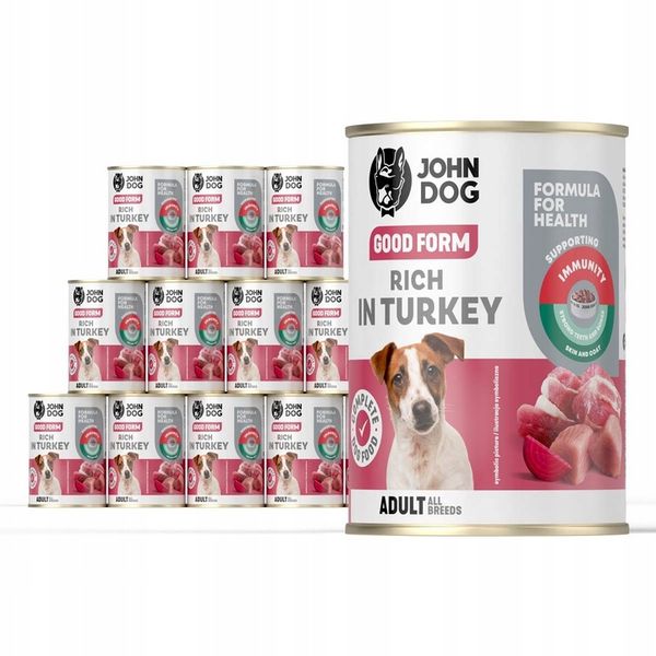 Kup John Dog Good Form karma dla psa indyk 12x400 g na arena.pl i ciesz ...